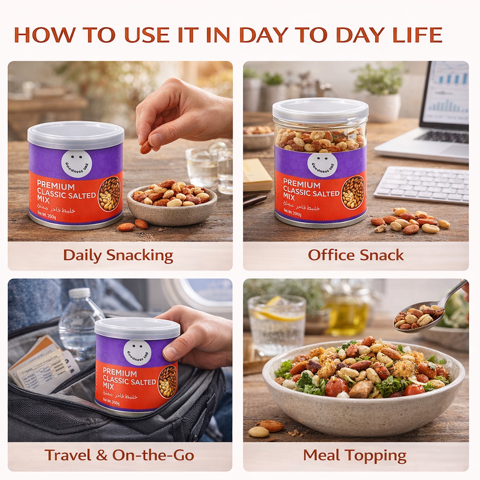 NUTS CLASSIC MIX SALTED TIN GOODNESS ( 200 GM )